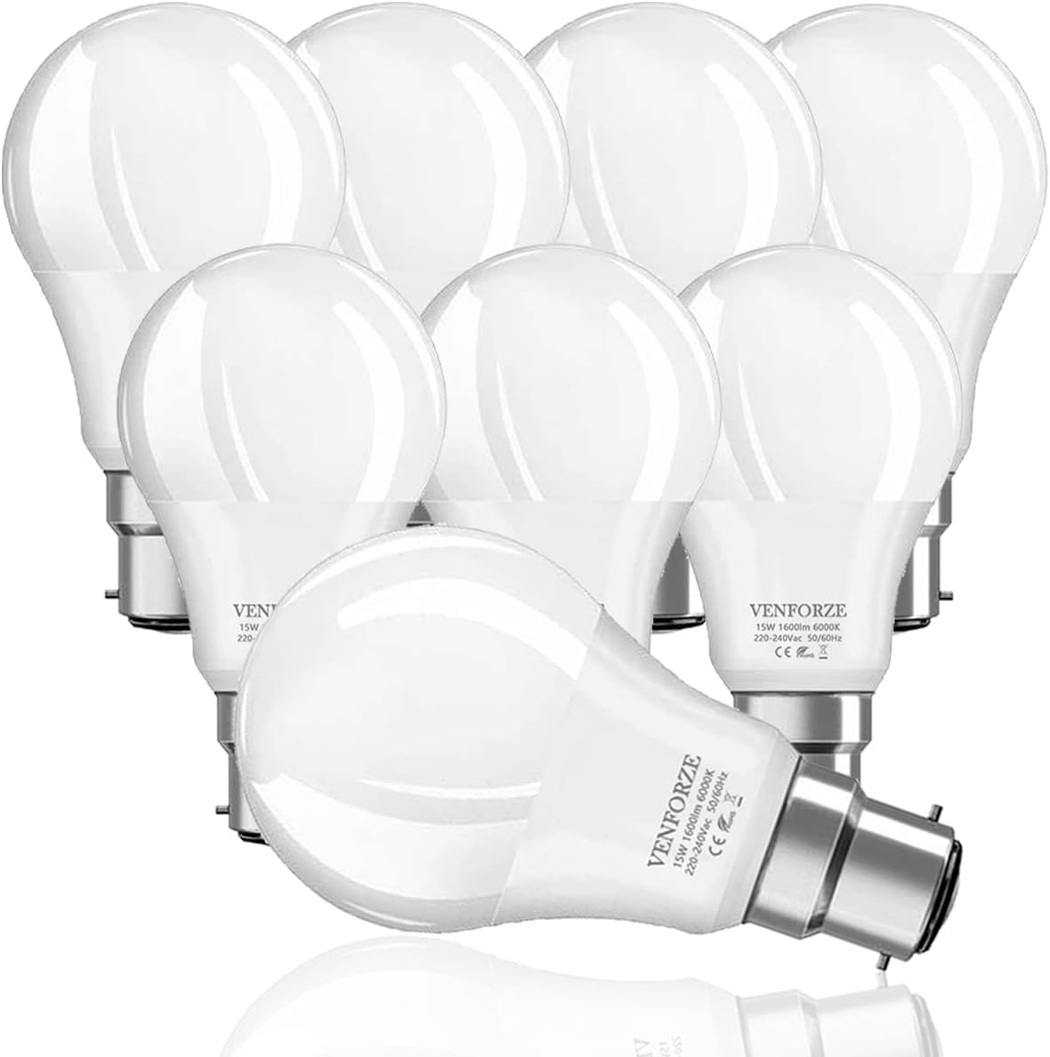 Venforze Bayonet Light Bulbs 150 Watt Equivalent, 15W A60 B22 LED Bulbs ...