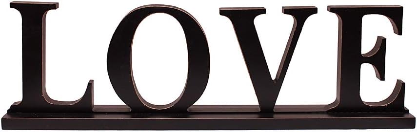 Amazon.com: Wooden Love Sign Table Top Sign Freestanding Decorative ...