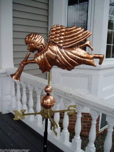 Amazon.com : SWEET POLISHED COPPER "ANGEL" WEATHERVANE W/DIRECTIONALS ...