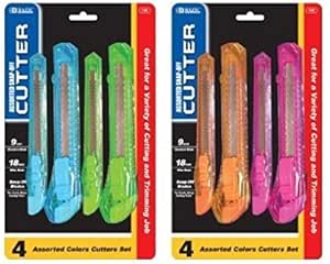 Amazon.com : 3 Pk, BAZIC Jumbo & Mini Multipurpose Cutter, 12 Cutters ...