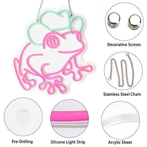 Cowboy Frog Neon Sign for Wall Decor Frog with Cowboy Hat Led Neon ...