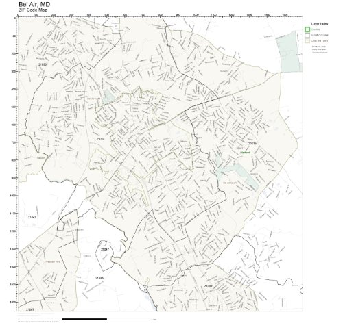 ZIP Code Wall Map of Bel Air, MD ZIP Code Map Not Laminated: Amazon.com ...