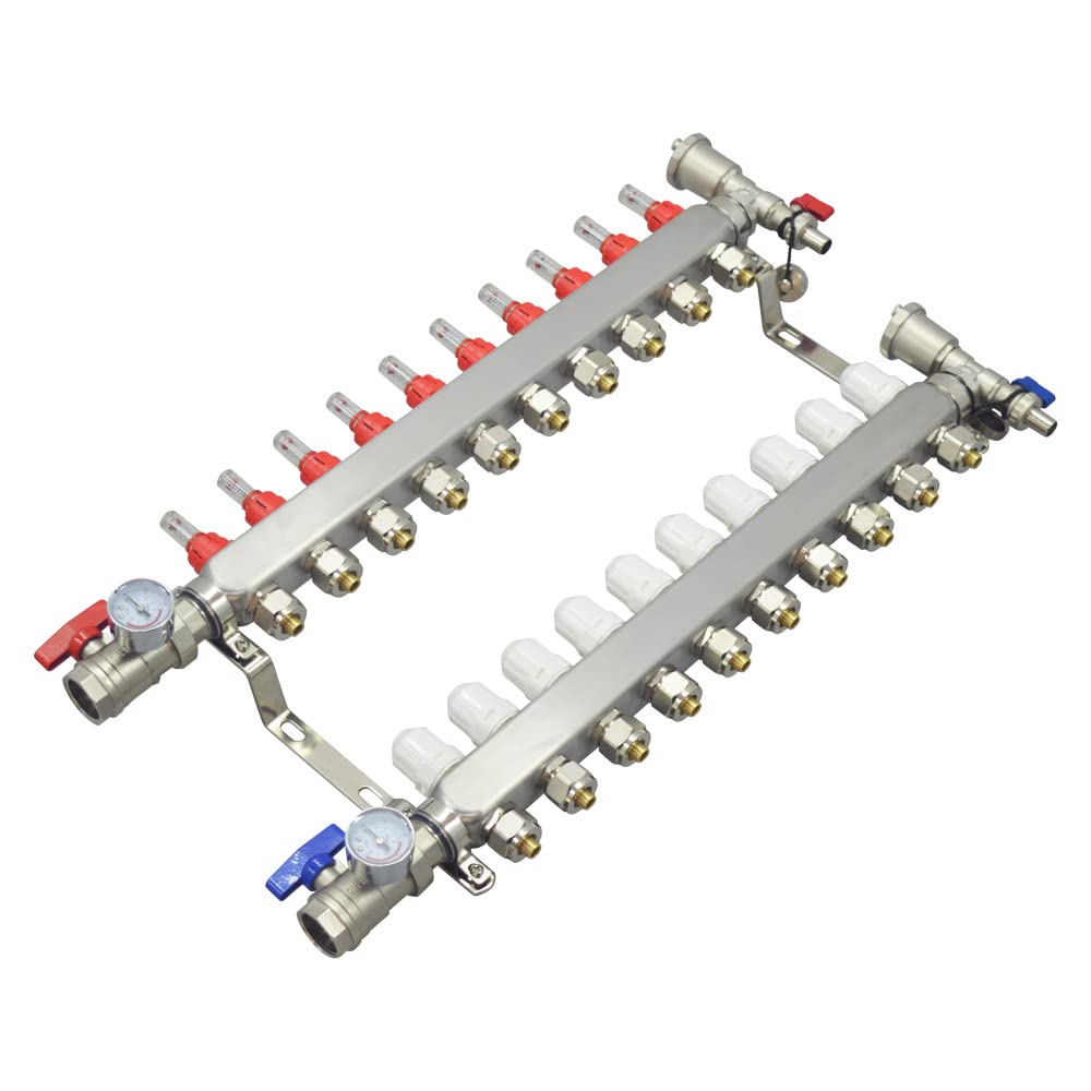 Amazon.com: PreAsion Radiant Heat Pex Manifold 10 loops Pex manifold 1/ ...