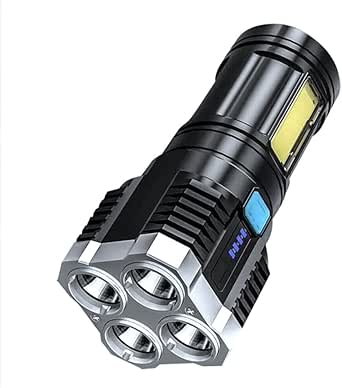 Super Strong Torch with 4 heads, USB LED Torches Hand Light Operated ...