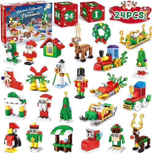 Amazon.com: Advent Calendar 2023 Building Blocks Kit - Christmas ...