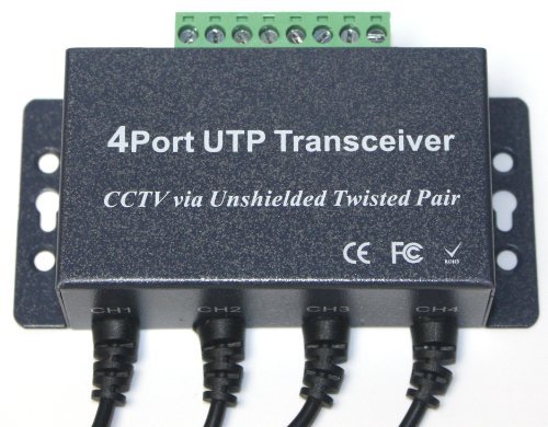 USG CCTV 4 Channel Balun with 4" Extensions (BNC Male, 2 Pin Solid ...