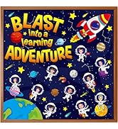 Amazon.com: Outer Space Bulletin Board Classroom Decorations Set Galaxy ...