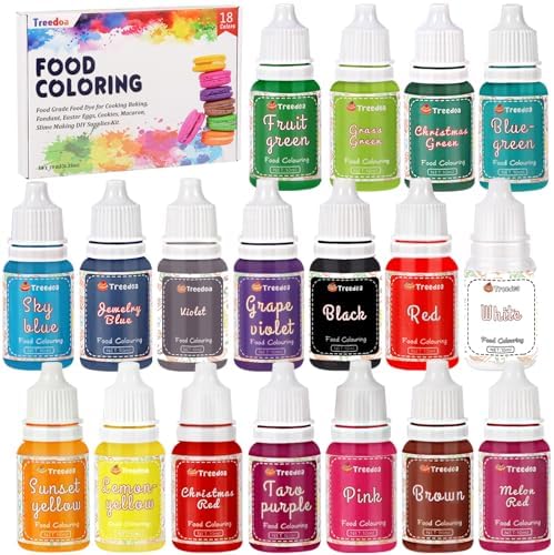 Amazon.com : Food Coloring Liquid Set,12 Colors x10ml Food Grade ...