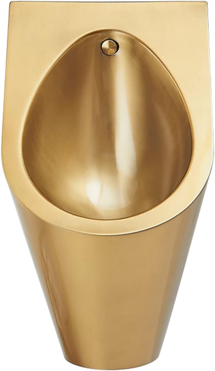 Gold Wall-Mounted Men's Flushing Urinal, Commercial Residential Washout ...