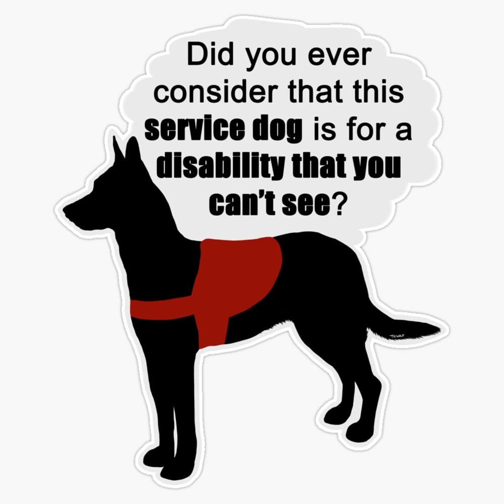 Amazon.com: Service Dogs For Invisible Disabilities Vinyl Sticker ...
