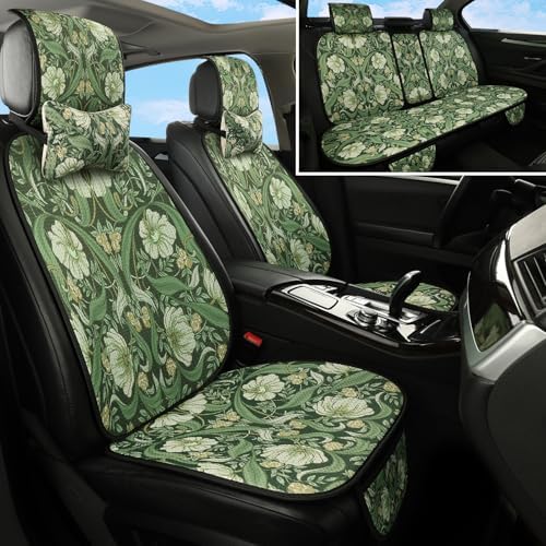 Amazon.com: Tewujay Car Seat Covers,Green Floral William Morris Desgin ...