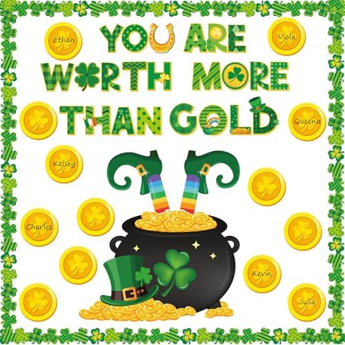 Amazon.com: St. Patrick's Day Bulletin Board Decoration Lucky Shamrock ...