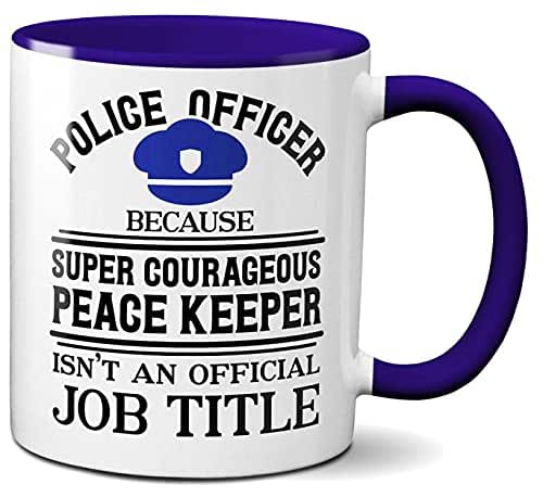 Amazon.com: White Blue Police Officer Coffee Mug Cop Life Policeman ...