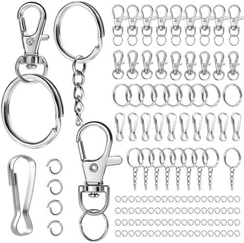 Amazon.com: LEOBRO 145PCS Key Chain Rings and Keychain Clips for ...