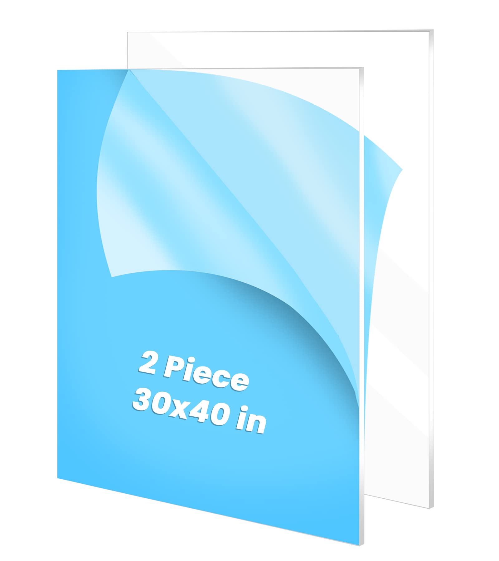 LaVie Home (2 Pack) Plexiglass Sheets - 30" x 40" PET Clear Acrylic ...