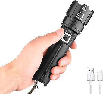 PROFORUS Handheld Flashlight 8000 Lumens, XHP70.2 LED Flashlight High ...