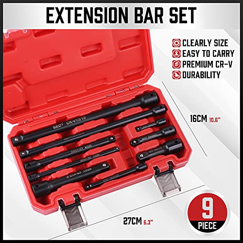 Snapklik.com : Socket Extension Ratchet Extension Set: 9PCS 3/8 Inch ...