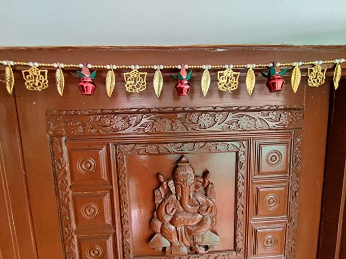 Hand Made Decorative TORAN of Kalash Leaf and GANPATI [ 3FEET ...