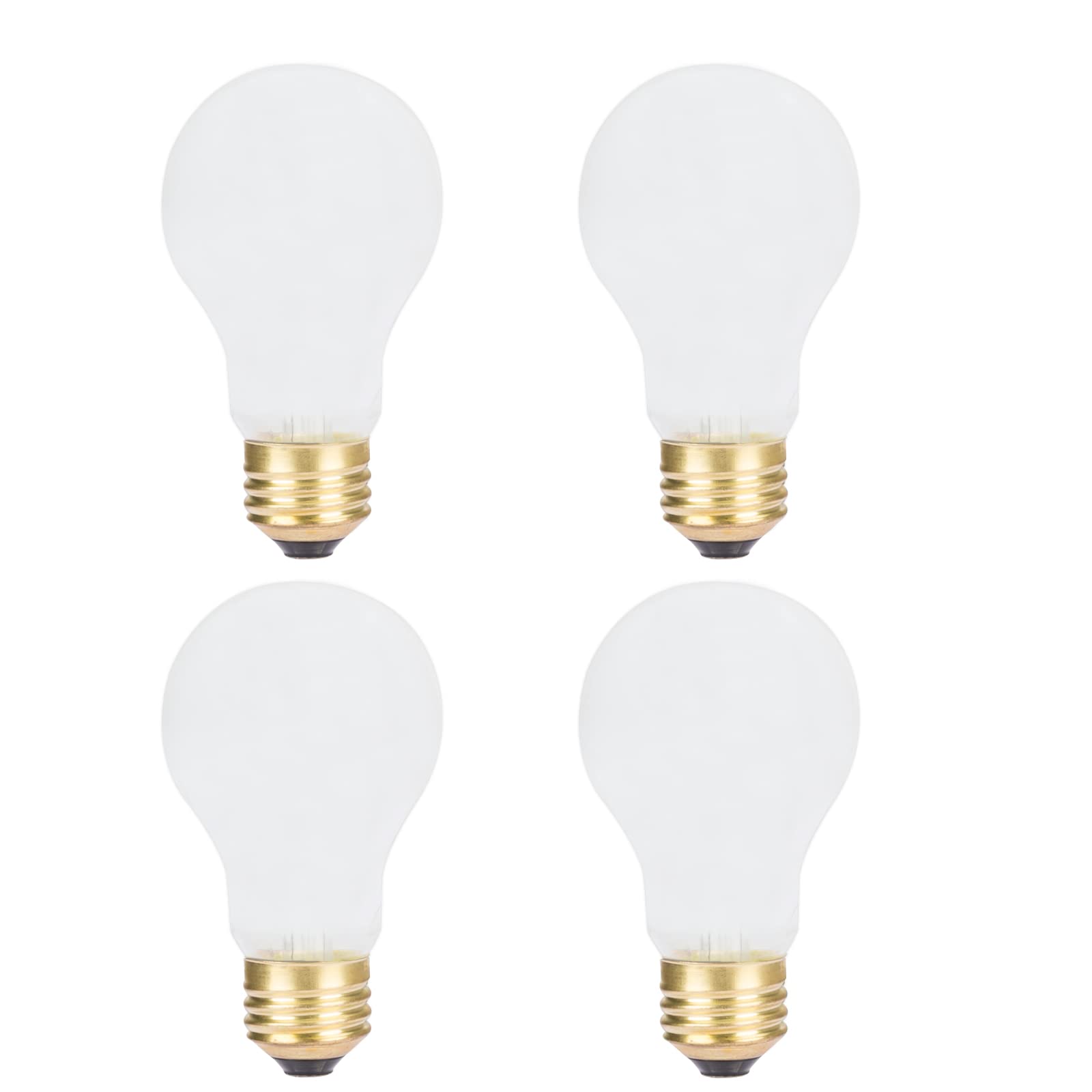 4 Pack 60 Watt A19 E26 Medium Base 130 Volt Incandescent Light Bulbs ...