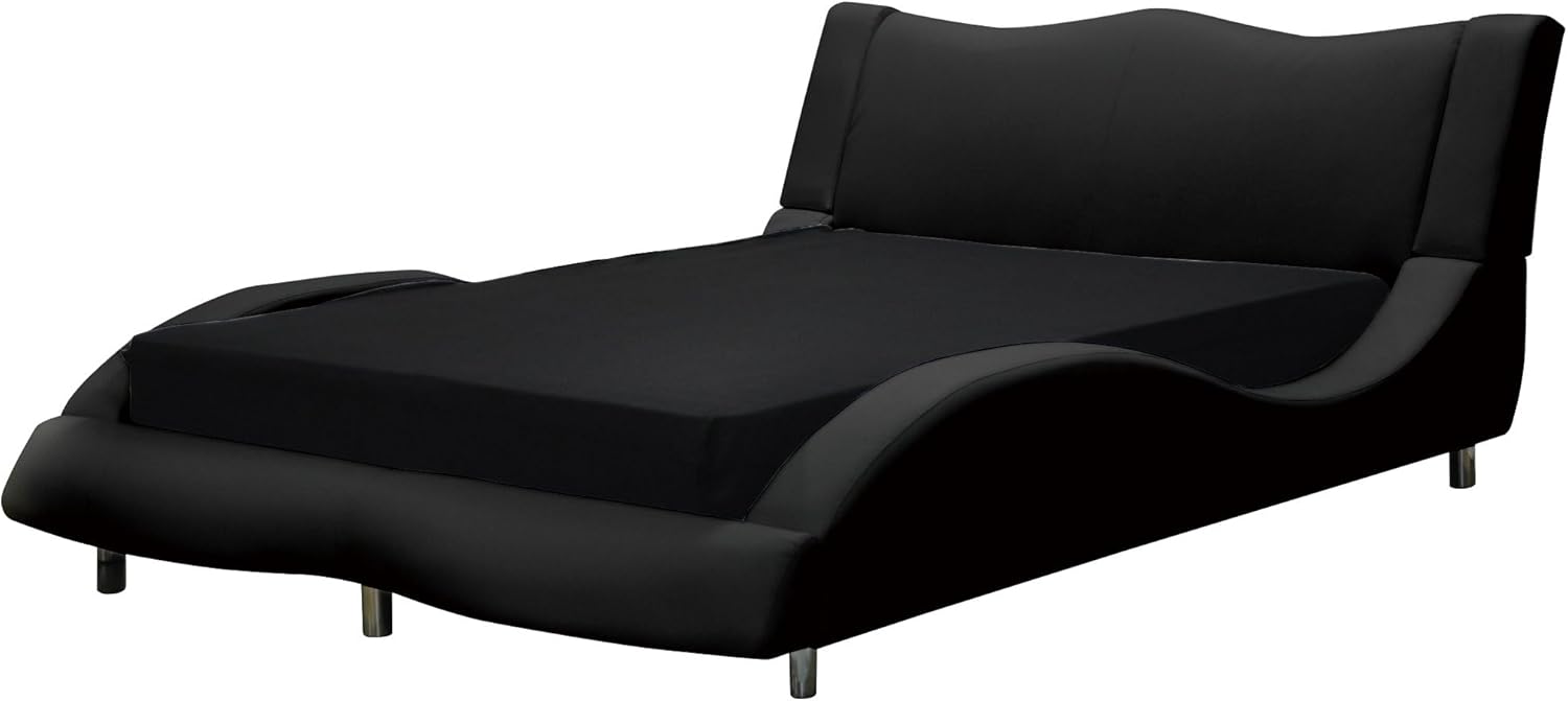 Amazon｜KaguBuy ポート ベッド ダブルベッド フレームのみ ベット ダブルベッド ダブルベット 脚付き おしゃれ 合成皮革 PVC レザー調 かっこいい【大型商品】【開梱設置 ...