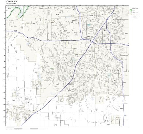 ZIP Code Wall Map of Olathe, KS ZIP Code Map Not Laminated: Amazon.com ...