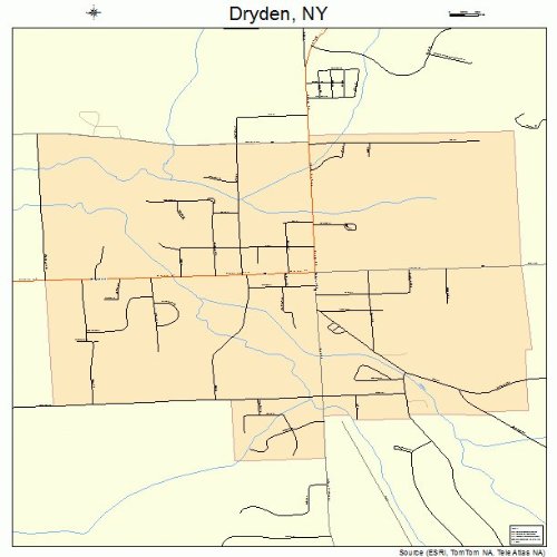 Amazon.com: Large Street & Road Map of Dryden, New York NY - Printed ...