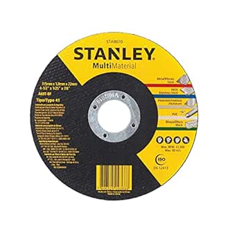 STANLEY Multi Material Cutting Abrasive Disc 4.1/2 Inch x 1 mm x 7/8 Inch (114 mm x 1 mm x 22 mm ...