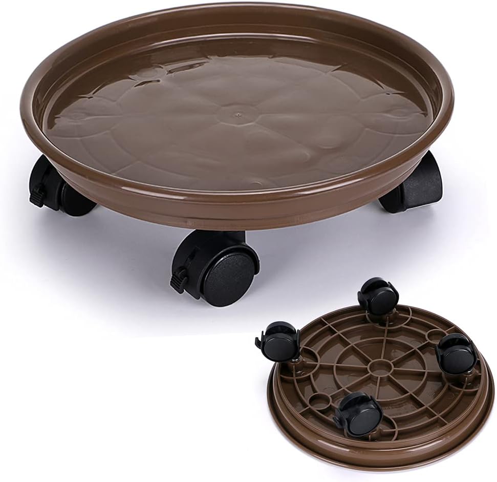 Amazon.com: Skelang 11.8" Plant Caddy, Plant Pallet with Brake Wheels ...