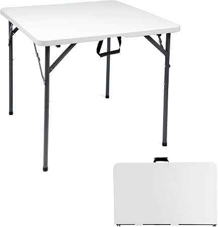 Crystals 3FT Square Folding Table – Sturdy & Portable 3 Feet Trestle ...