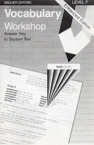 Amazon.com: Vocabulary Workshop: Level F, Answer Key to Student Text ...