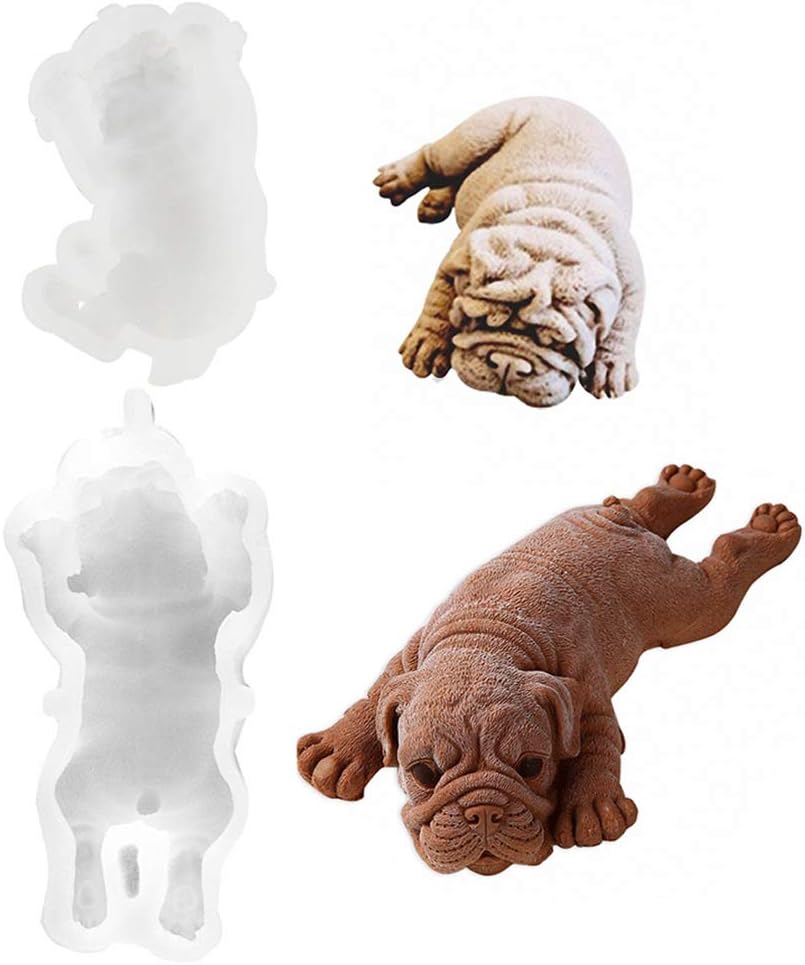 Amazon.com: MoldFun 3D Pomeranian Dog Silicone Mold, Large Cute Puppy ...