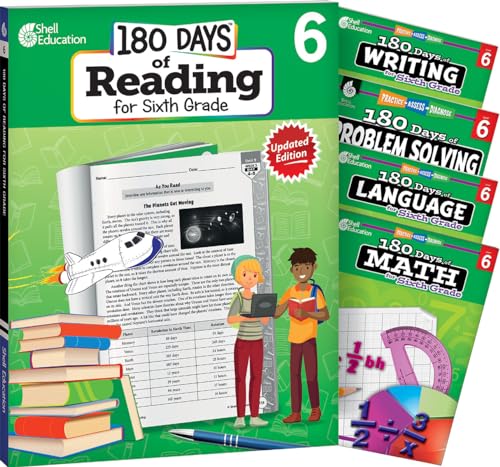 180 Days of Sixth Grade Practice, 6th Grade Workbook Set for Ages 10-12 ...
