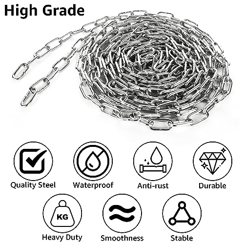 ZOFUN 5M Long Stainless Steel Chains for Fence Gates, Galvanized Metal ...