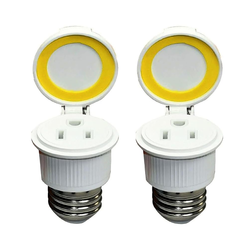 3 Prong Outlet Light Socket Adapter,Screw in Outlet Socket,E26 Light ...