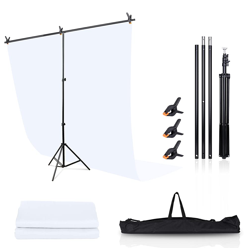 Buy CMICHO Photo Backdrop Kit For Photography 5x9ft White Screen buy-cmicho-photo-backdrop-kit-for-photography-5x9ft-white-screen