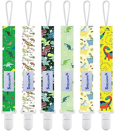 Amazon.com : mushie Linen Baby Pacifier Clip Holder | Soft Fabric Strap ...