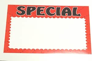 Amazon.com : 7" x 11" SPECIAL Retail Grocery Store Sign Cards 100pk ...