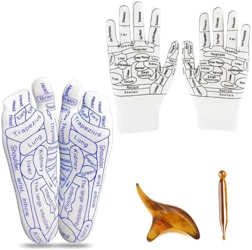 Amazon.com: Onukaly 4PCS Reflexology Socks and Gloves Tool Set, Hand ...