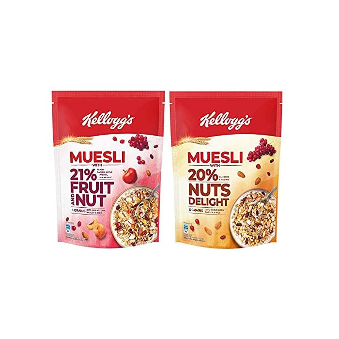 Buy Kellogg's Combo, Kellogg's Muesli with 21% Fruit and Nut Pouch, 750 ...
