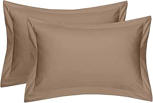Amazon.com: Cotton Metrics Heavy Quality Queen Pillow Shams Set of 2 Taupe 600TC 100% Organic ...
