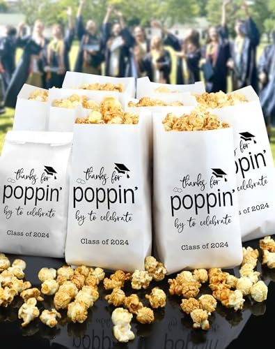 Amazon.com: Whaline 100Pcs Graduation Party Favors Popcorn Bags Treat ...