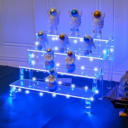 Suwimut 2 Pack Acrylic Riser Cupcake Display Stand, 3 Tier Clear Half ...