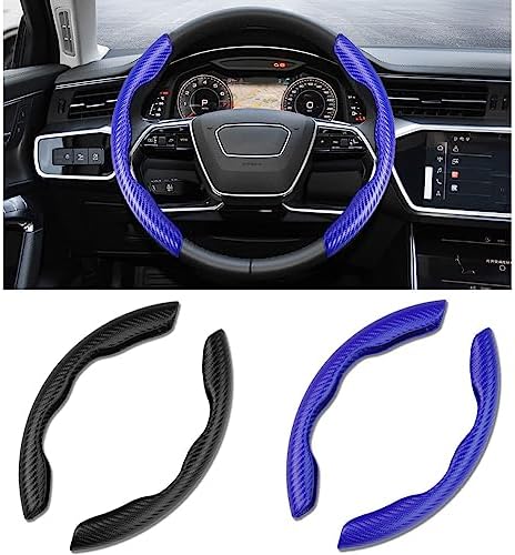 Amazon.com: 2 Sets Steering Wheel Cover Carbon Fiber, Steer Wheel Grip ...