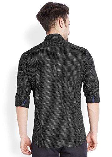 Parx Men's Casual Shirt (8907253847975_XMSS05538-W2_39_Black and White ...