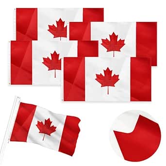 NUOLAN 4 Pack 3x5 FT Canadian Flag, Large Canada Flags.
