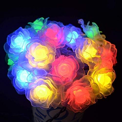 Rose Flower Solar String Lights Garden 6M 30LED Rose Flower Fairy ...