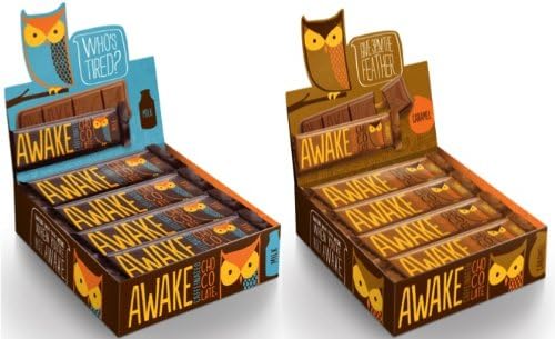 Amazon.com : Awake Caffeinated Chocolate Energy Bar, Milk Chocolate ...