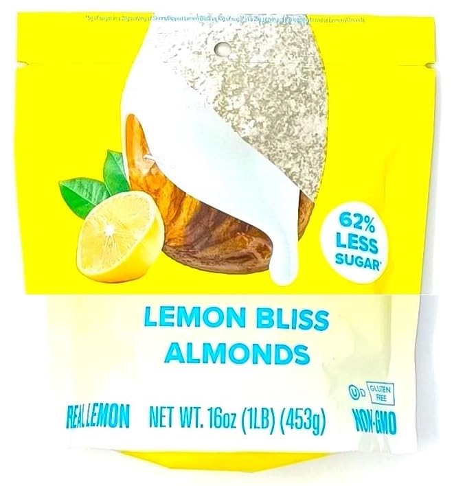 Amazon.com : Lemon Bliss Yogurt Covered Almonds, Healthy Snack, Plant ...