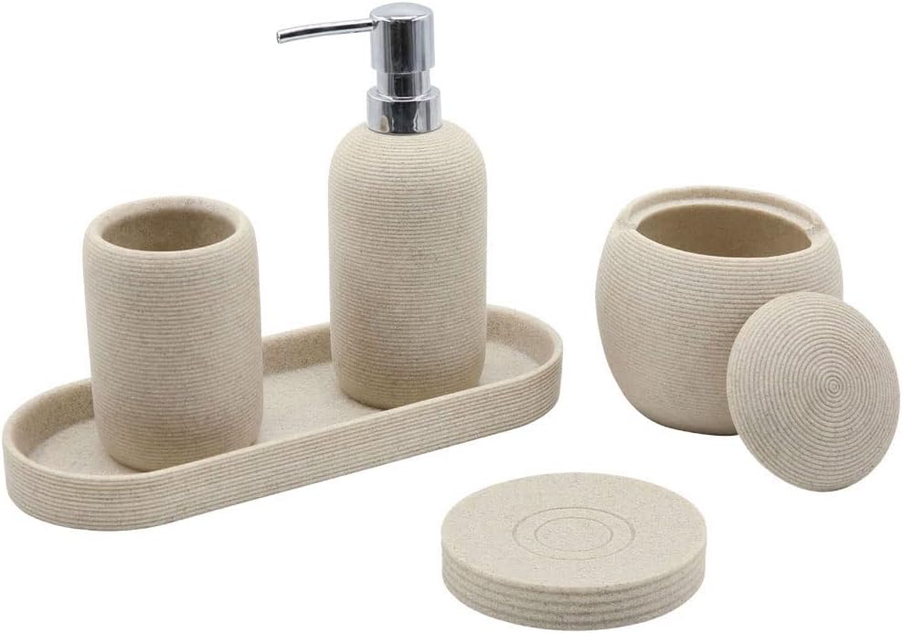 Amazon.com: Terramoza Ceramic Bathroom Accessory Set, 5 Pcs - Includes ...