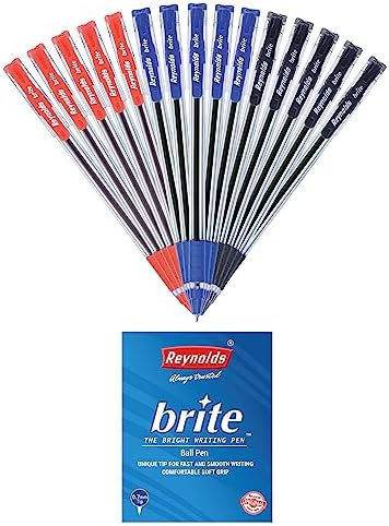 Reynolds BRITE BP 15 CT POUCH - 5 BLUE, 5 BLACK, 5 RED | Ball Point Pen ...